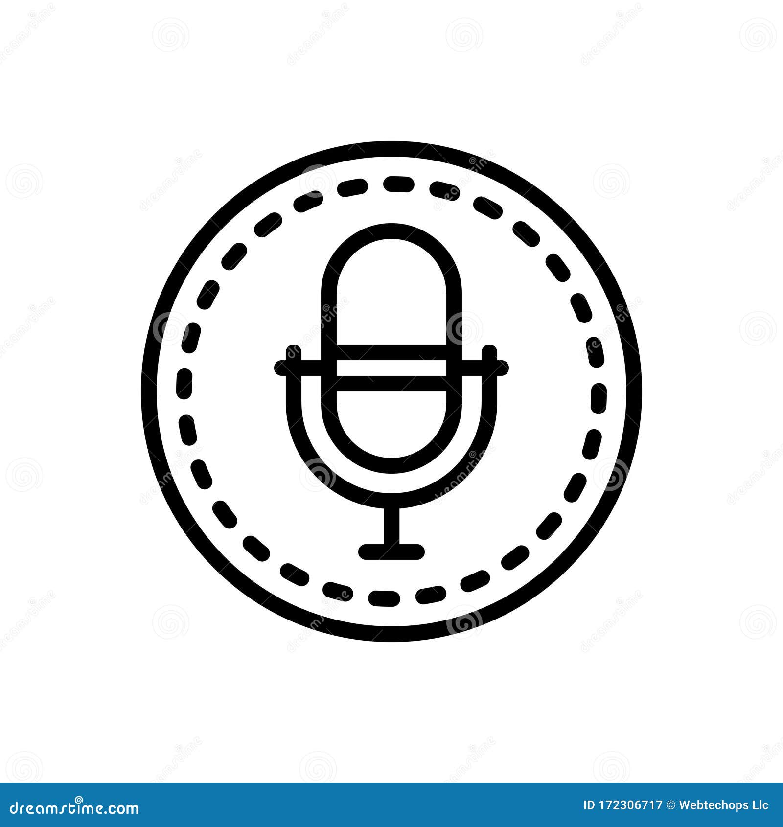 Black Line Icon for Recording, Audio and Sound Stock Vector ...