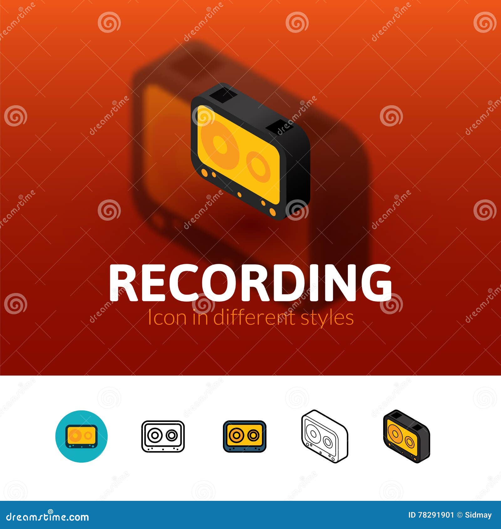 Recording Icon in Different Style Stock Vector - Illustration of logo ...