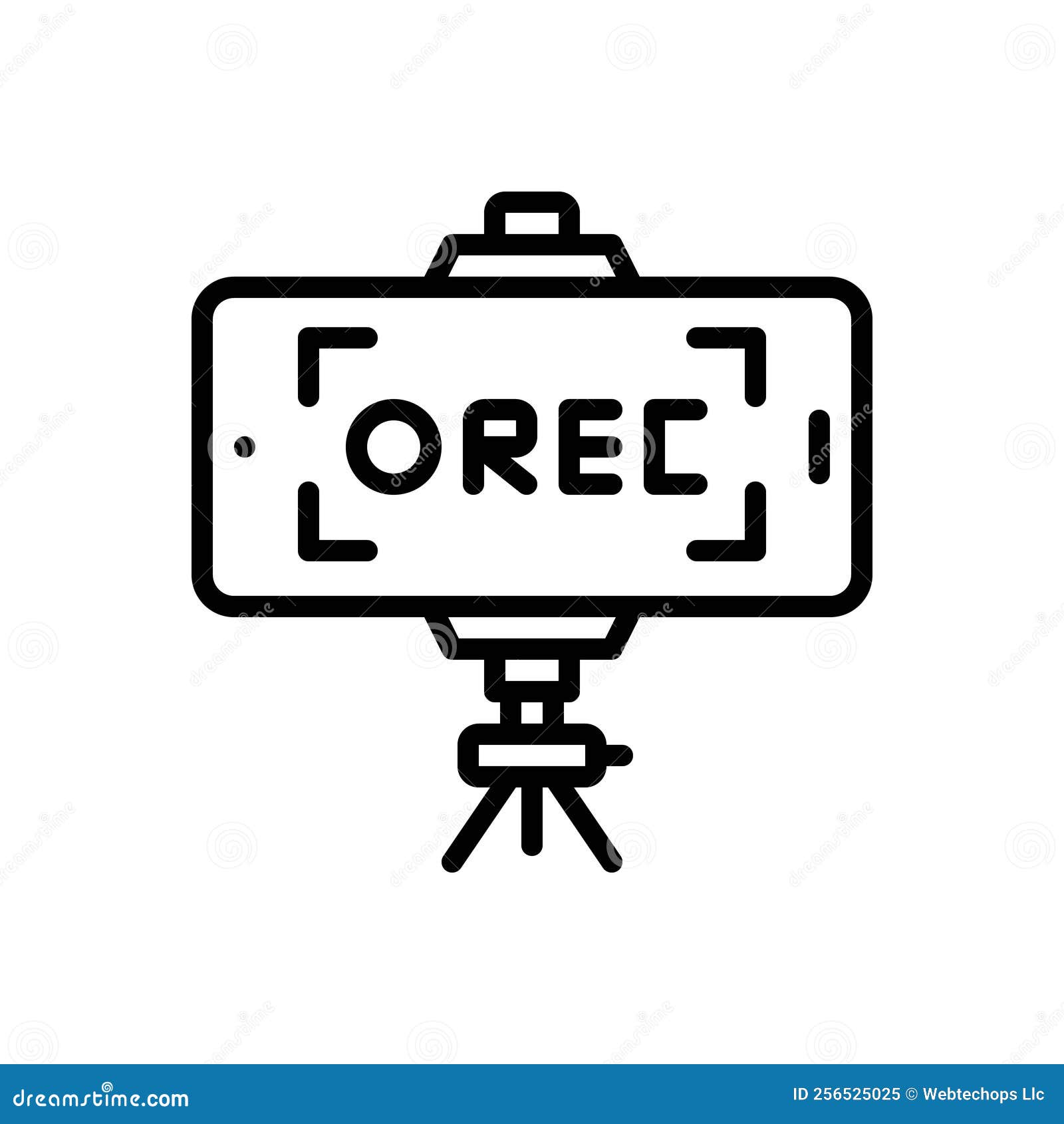 Black Line Icon for Recording, Record and Video Stock Vector ...