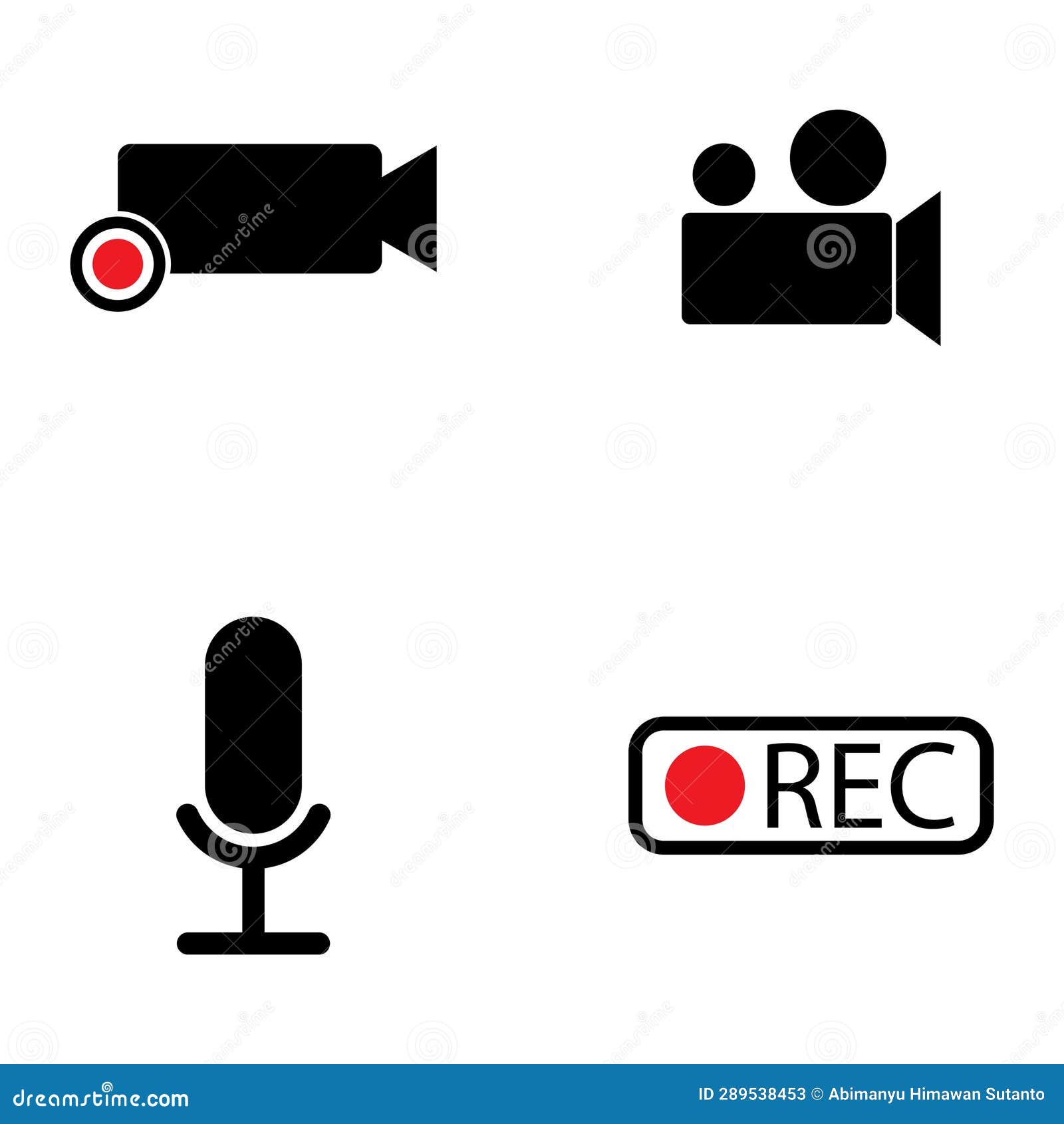 Recording icon vector stock vector. Illustration of mobile - 289538453