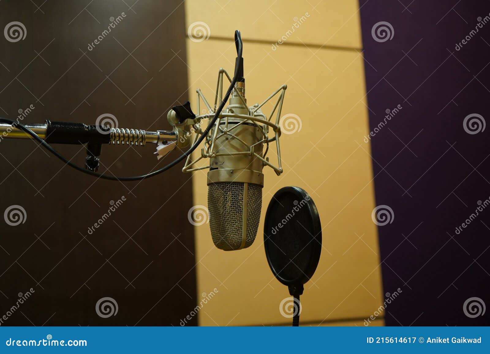 Recording Microphone in Recording Studio Stock Image - Image of light ...