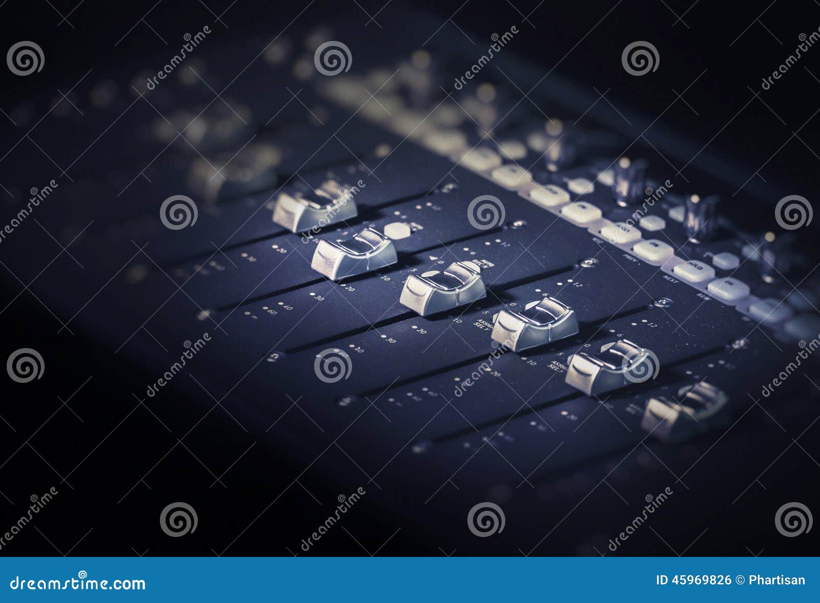 Recording Music Sound Studio Sliders Stock Photo - Image of equalizer ...
