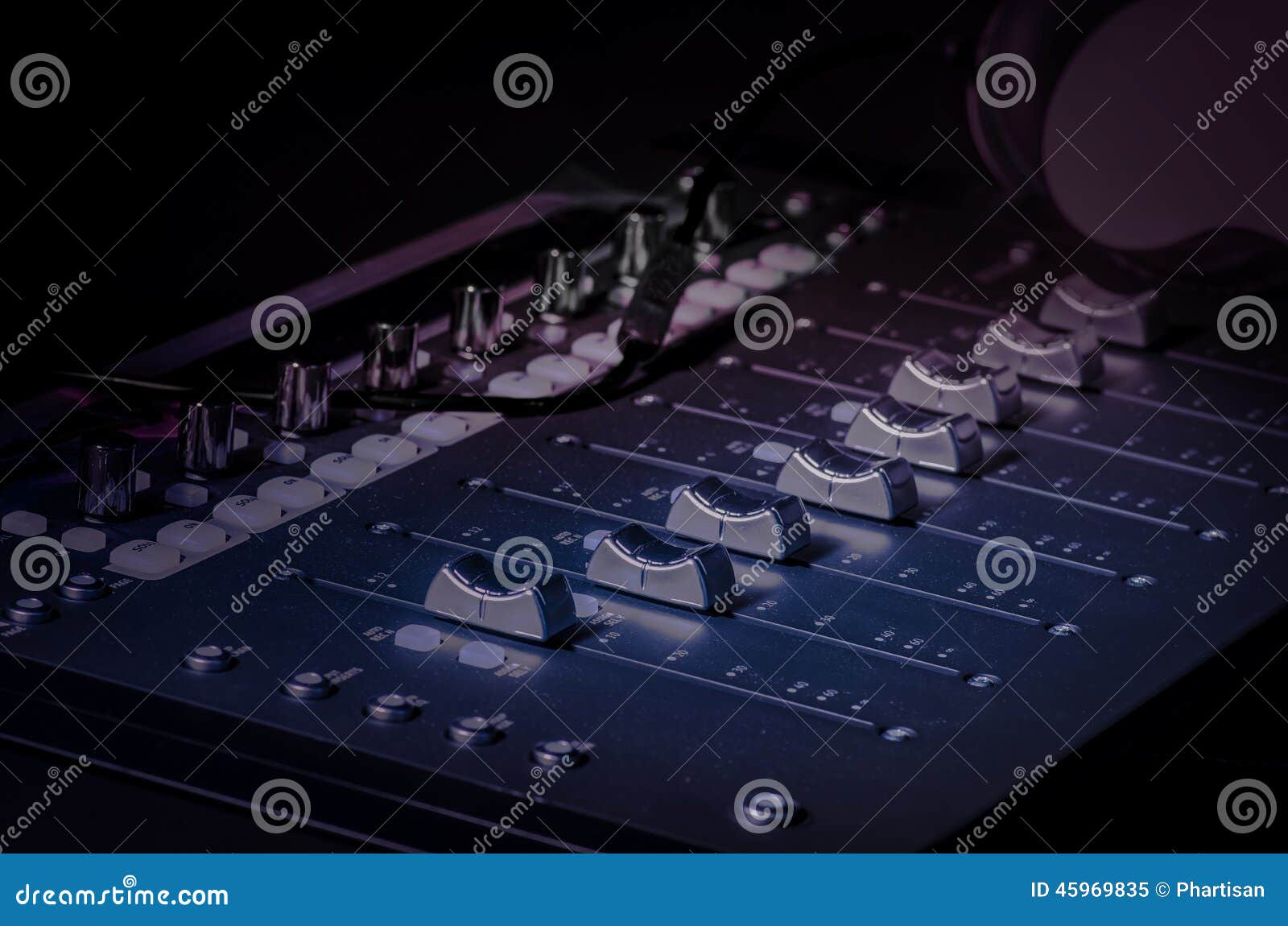 Recording Music Sound Studio Sliders Stock Image - Image of equalizer ...