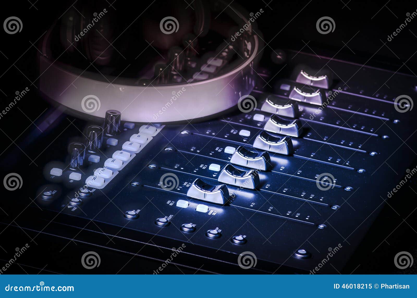 Recording Music Sound Studio Sliders Stock Image - Image of console ...