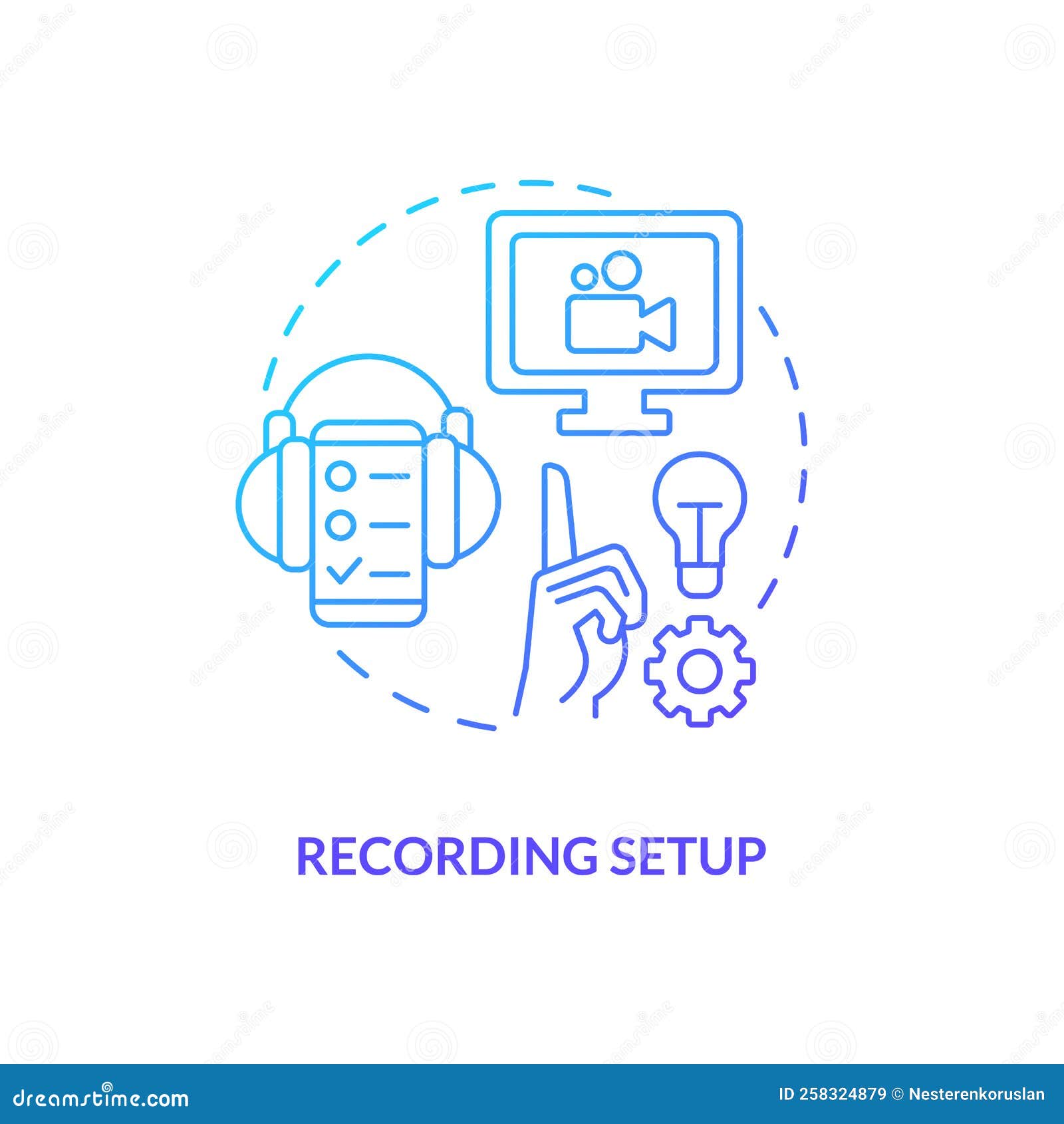 Recording Setup Blue Gradient Concept Icon Stock Vector - Illustration ... Recording Setup Blue Gradient Concept Icon Stock Vector - Illustration ...