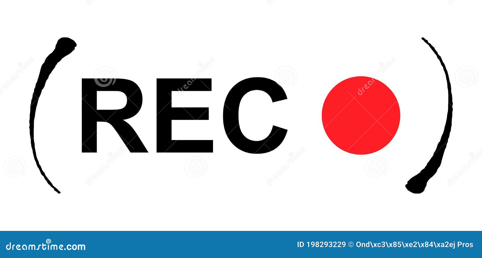 Recording Sign Button, Red App Panel, Rec, Vector Symbol Isolated on ...