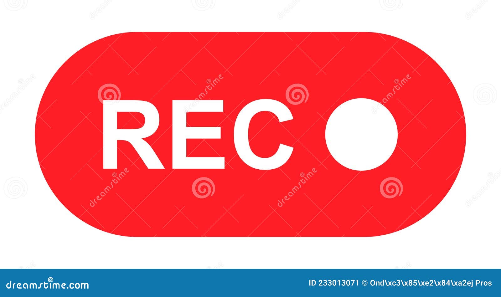 Recording Sign Button, Red App Panel, Rec, Vector Symbol Isolated on ...