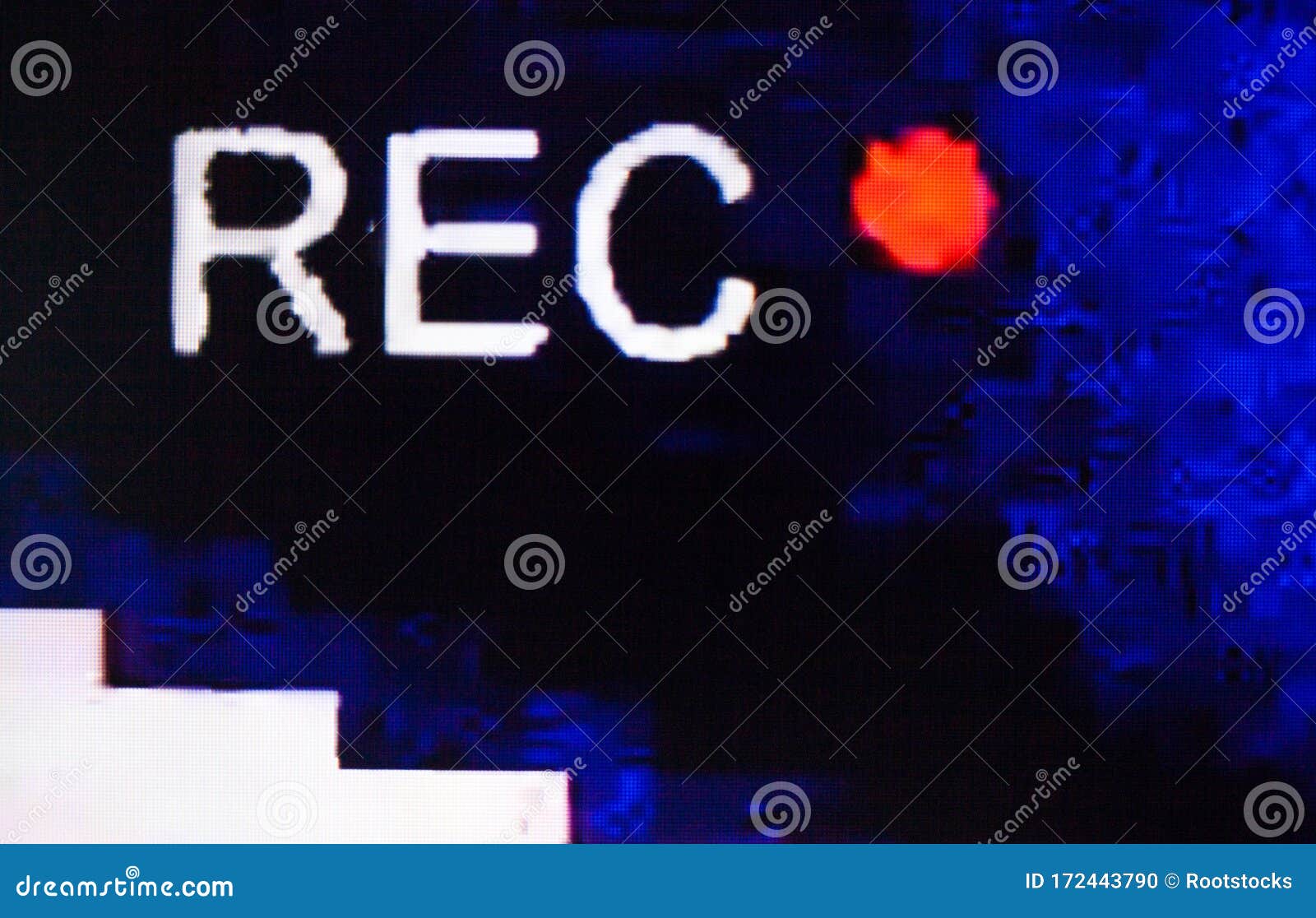 Recording Sign on the Device`s Screen Stock Photo - Image of artifact ...