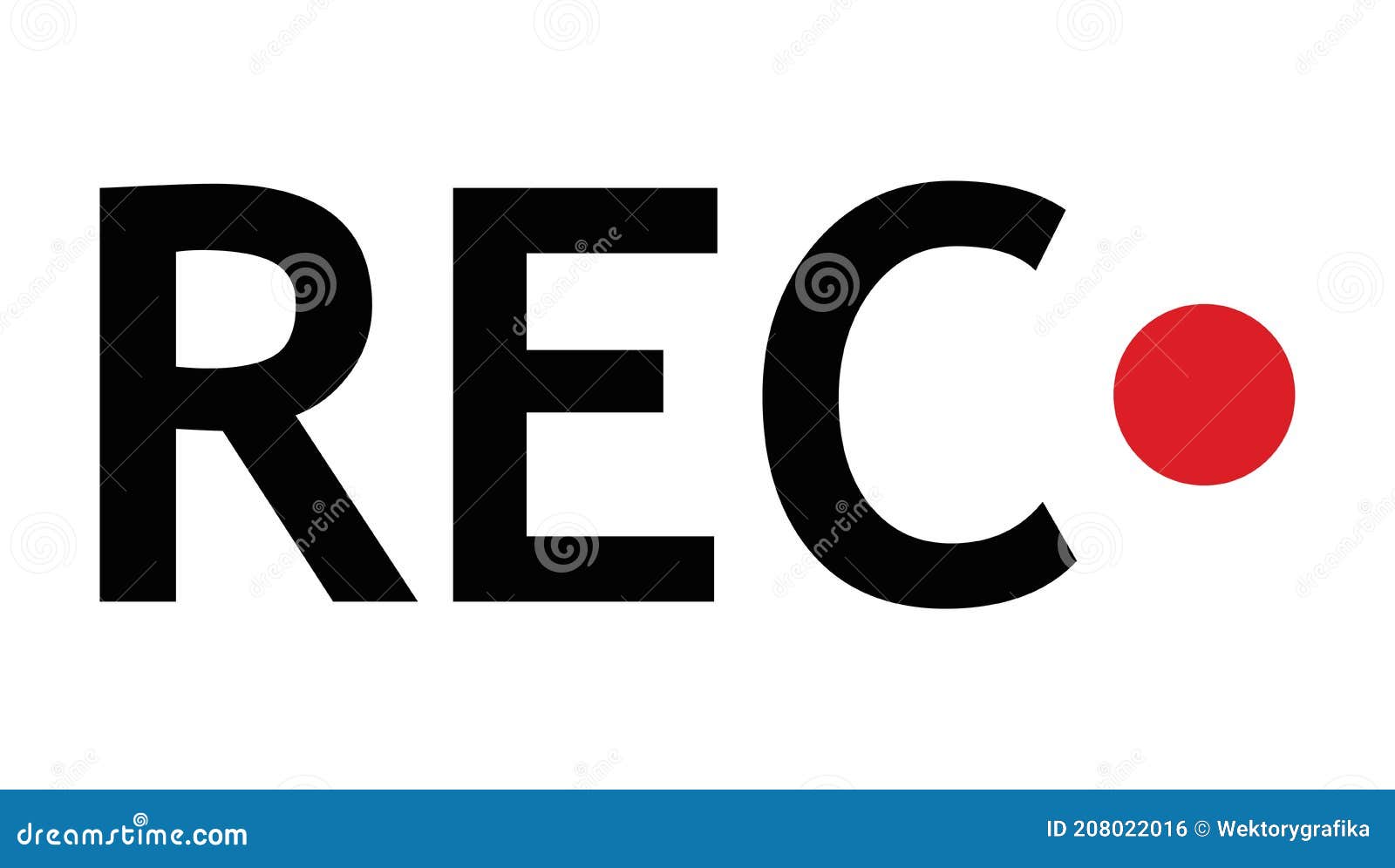 Recording Sign. Record Icon with REC Text and Red Circle Stock Vector ...