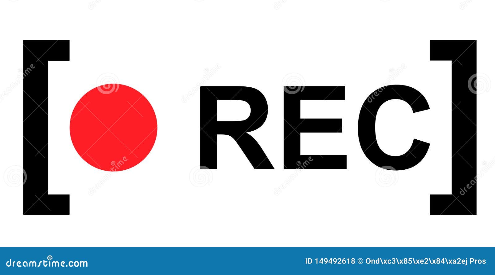 Recording Sign, Red Panel, Rec, Vector Symbol Isolated on White ...