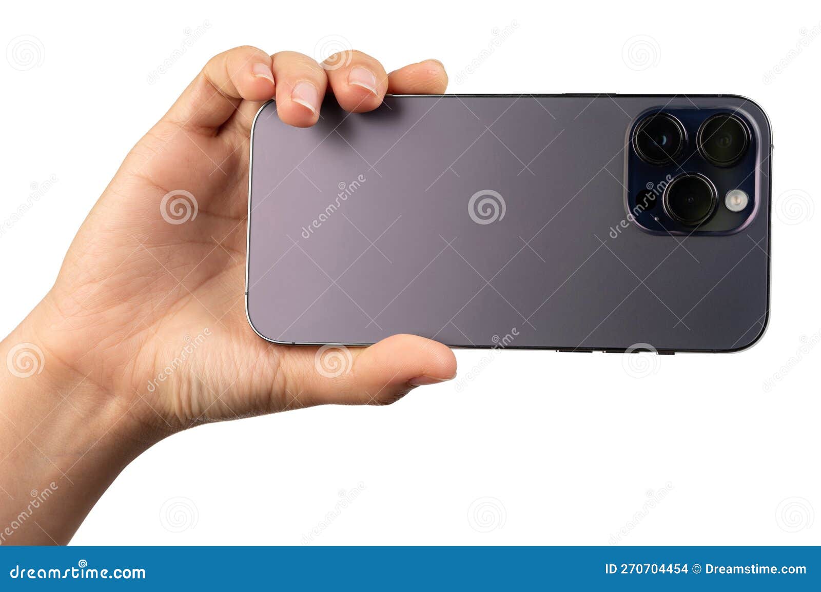 Recording with Smartphone Back View Stock Photo - Image of hold ...
