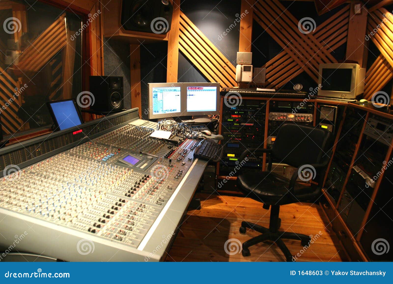 Recording studio stock image. Image of board, console - 1648603