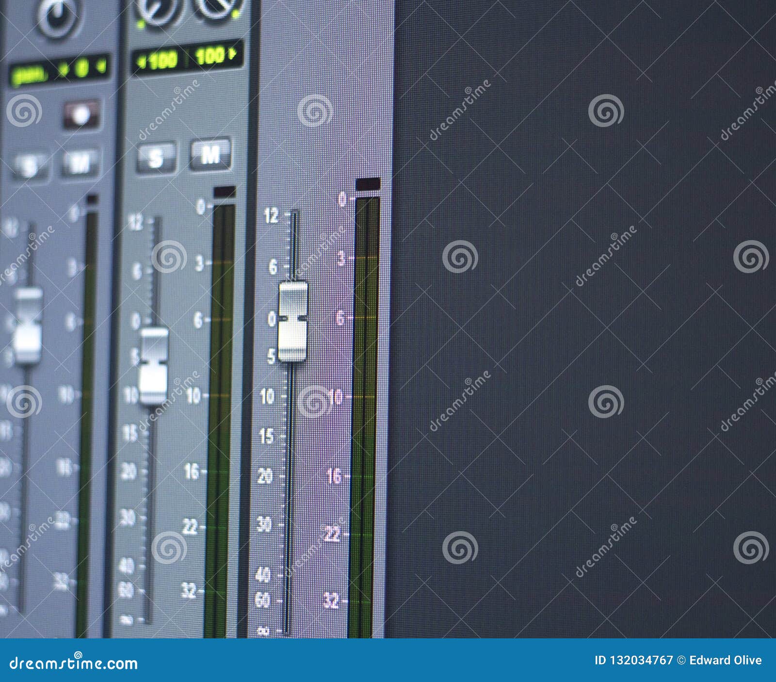 Recording Studio Audio Controls Stock Image - Image of broadcast, desk ...