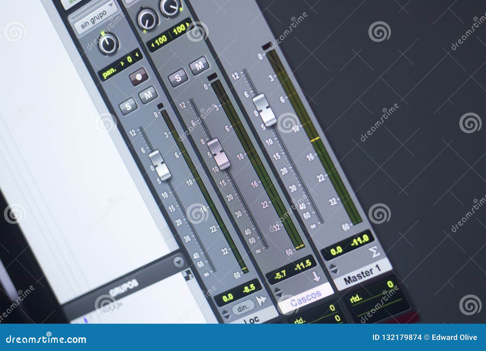 Recording Studio Audio Controls Stock Photo - Image of radio, desk ...