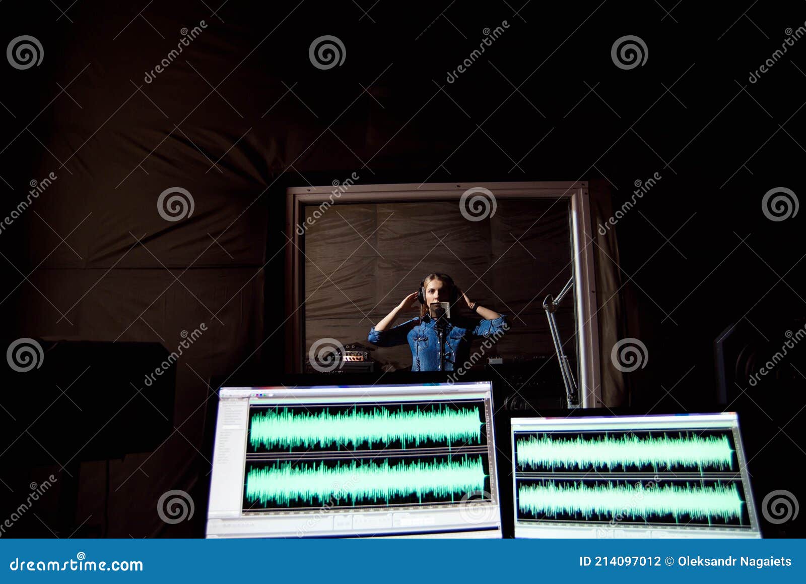 Recording Studio Control Room. Commercial, Modern Musical Enviro Stock ...