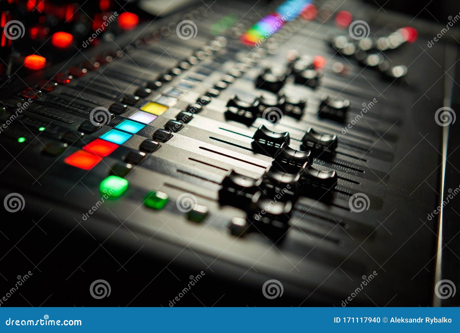 Recording Studio Equipment. Professional Audio Mixing Console. Stock ...