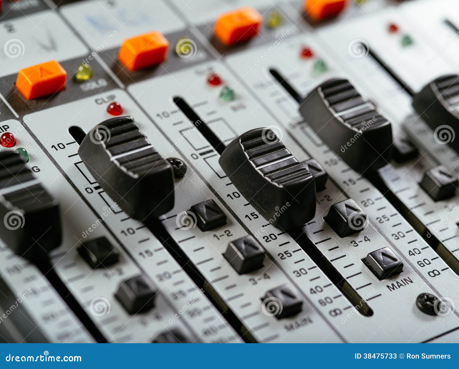 Recording studio faders stock image. Image of music, musical - 38475733
