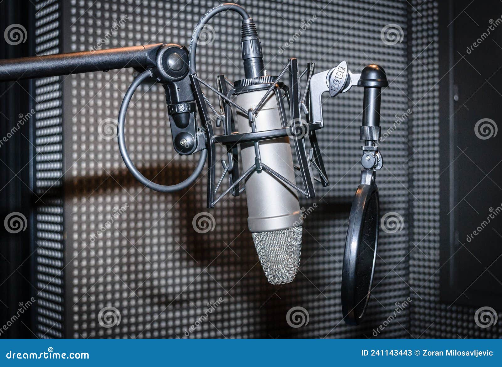 Recording Studio Interior. Professional the Microphone in Recording ...