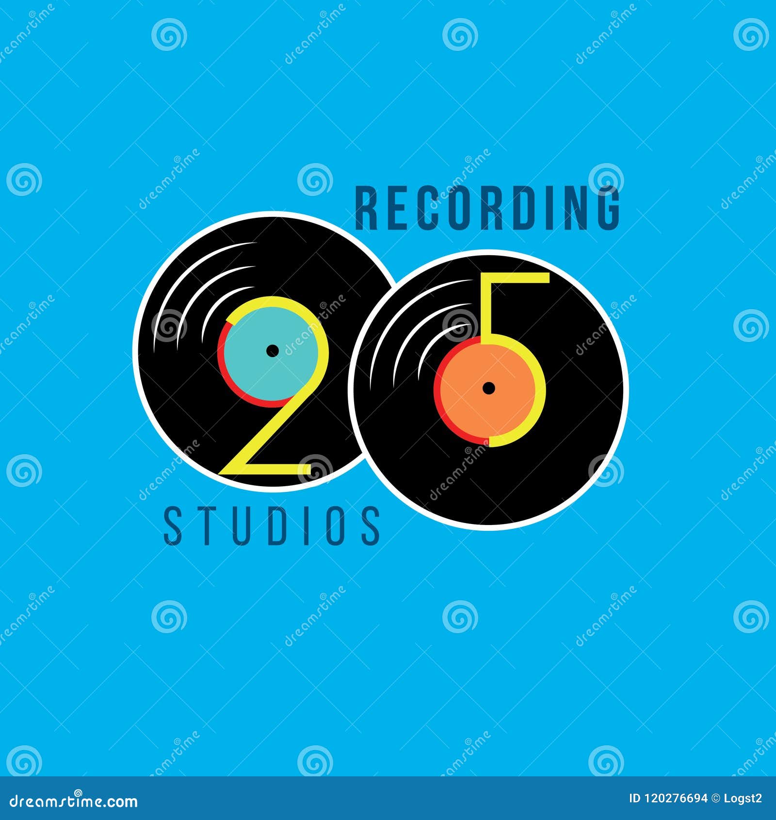 Recording Studio Logo Vinyl Emblem Stock Vector - Illustration of audio ...