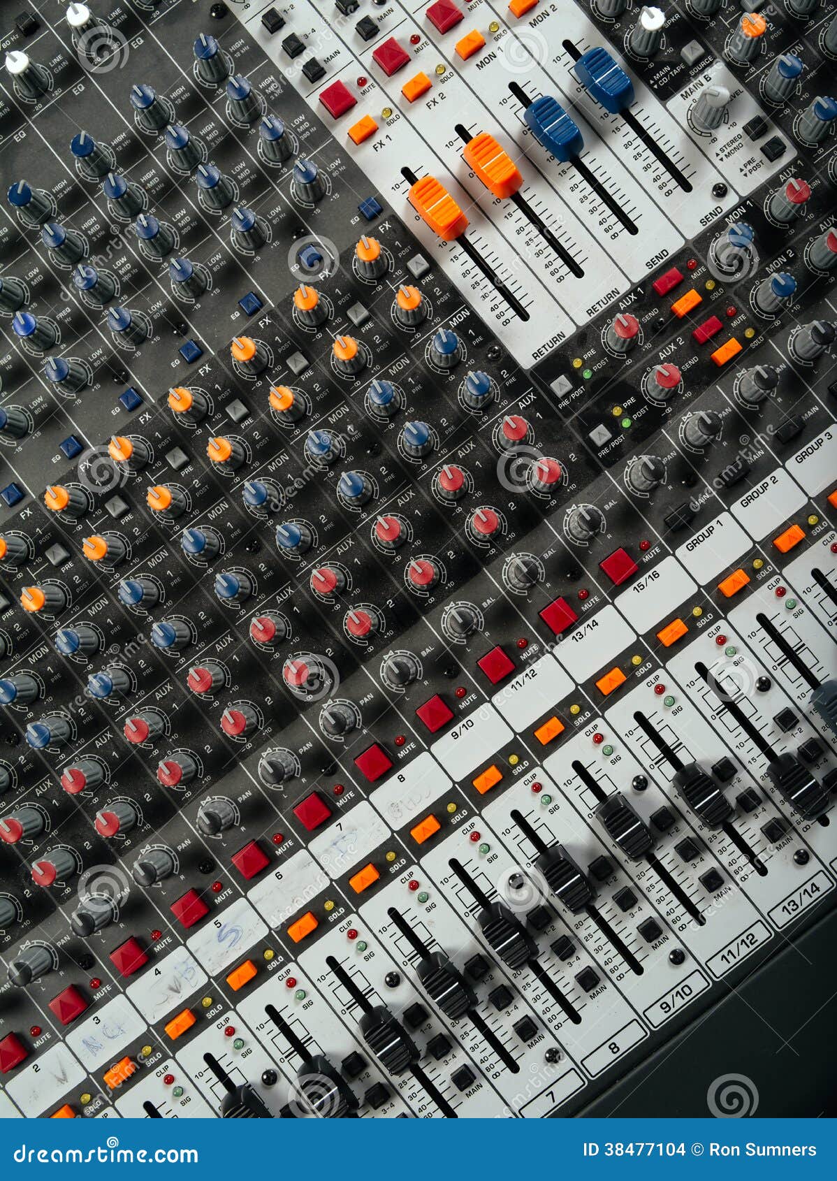Recording Studio Mixing Board Stock Illustration - Illustration of desk ...