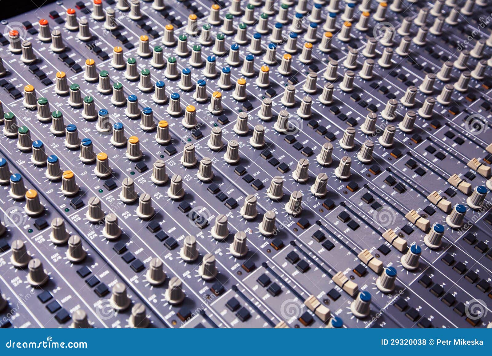 Recording Studio Mixing Console Stock Photo - Image of adjust, hear ...