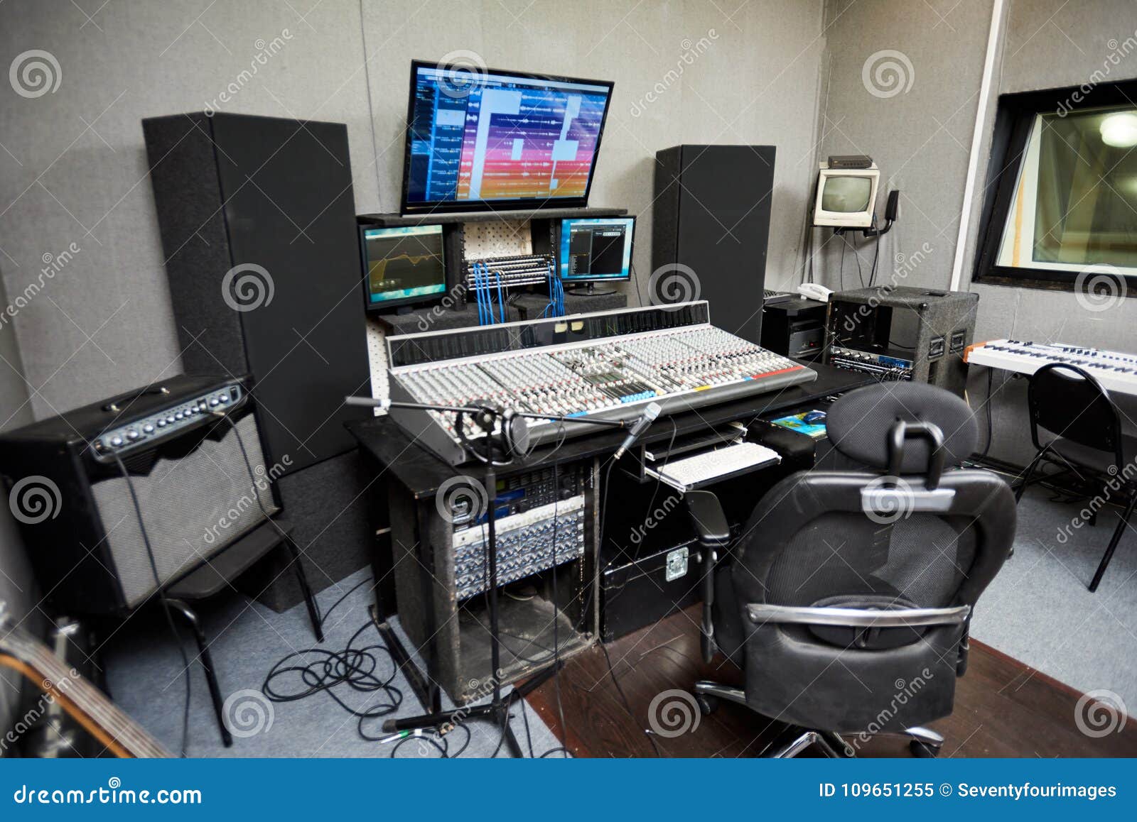 Recording Studio with Modern Equipment Stock Image - Image of recording ...