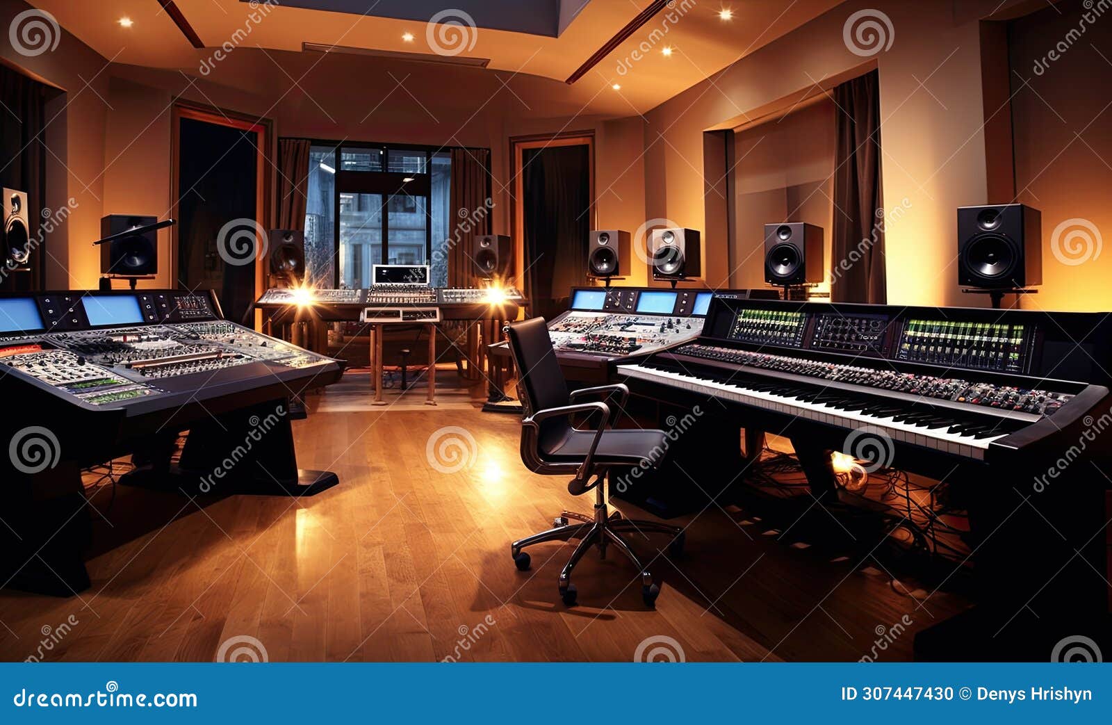 A Recording Studio Packed with Sound Equipment Stock Illustration ...