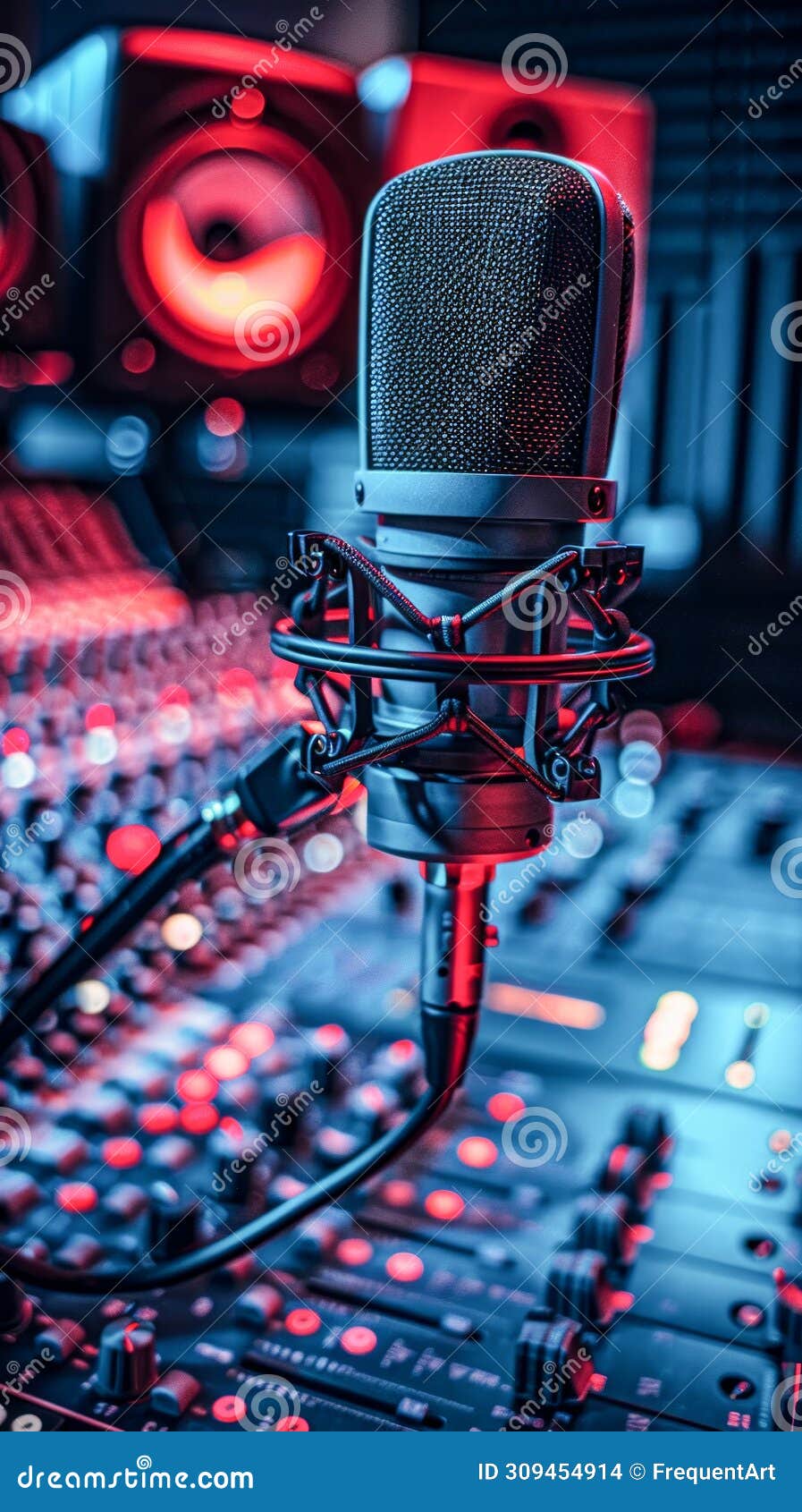 Recording Studio Setup with Microphone and Sound Board. Generative AI ...