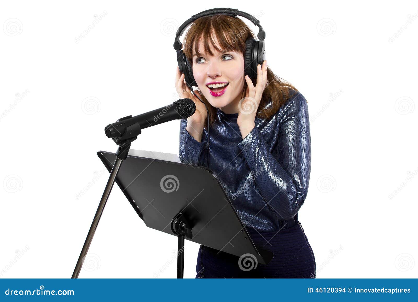 Recording Voice Overs or Singing Stock Photo - Image of concert ...