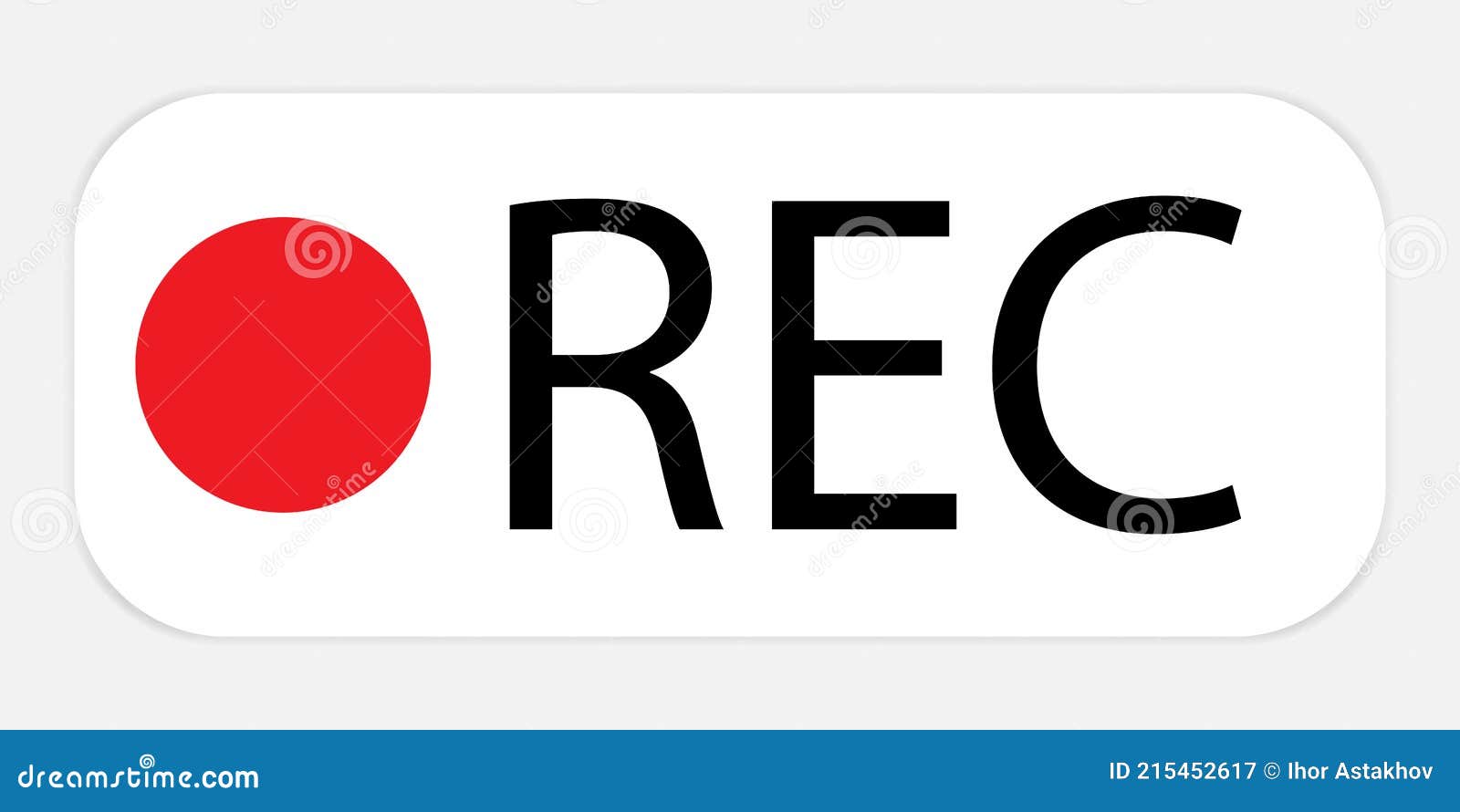 Recording White Button Icon. Rec Sign Illustratoin with .shadow Stock ...