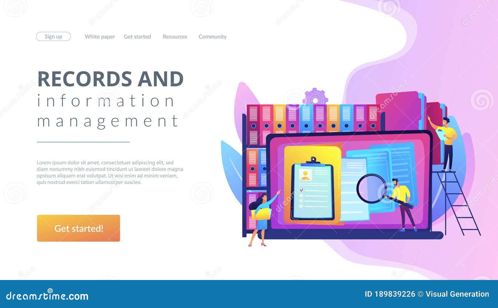 Records Management Tool Line Icons Collection. Organization, Efficiency ...