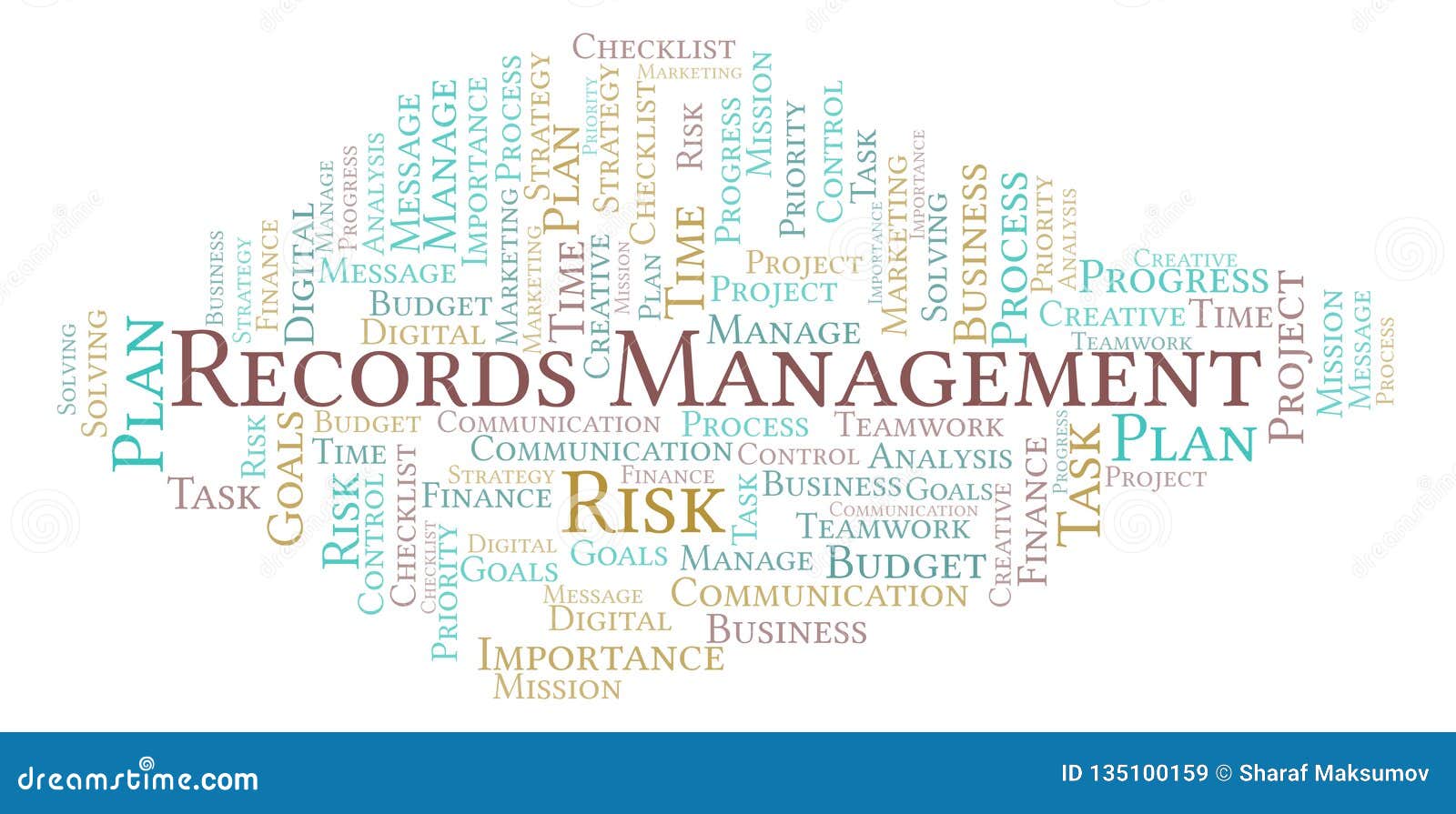 Records Management Word Cloud, Made with Text only Stock Illustration ...