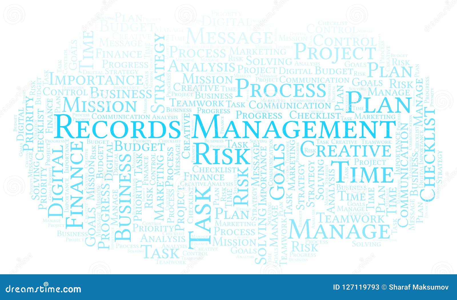 Records Management Word Cloud, Made with Text only. Stock Illustration ...