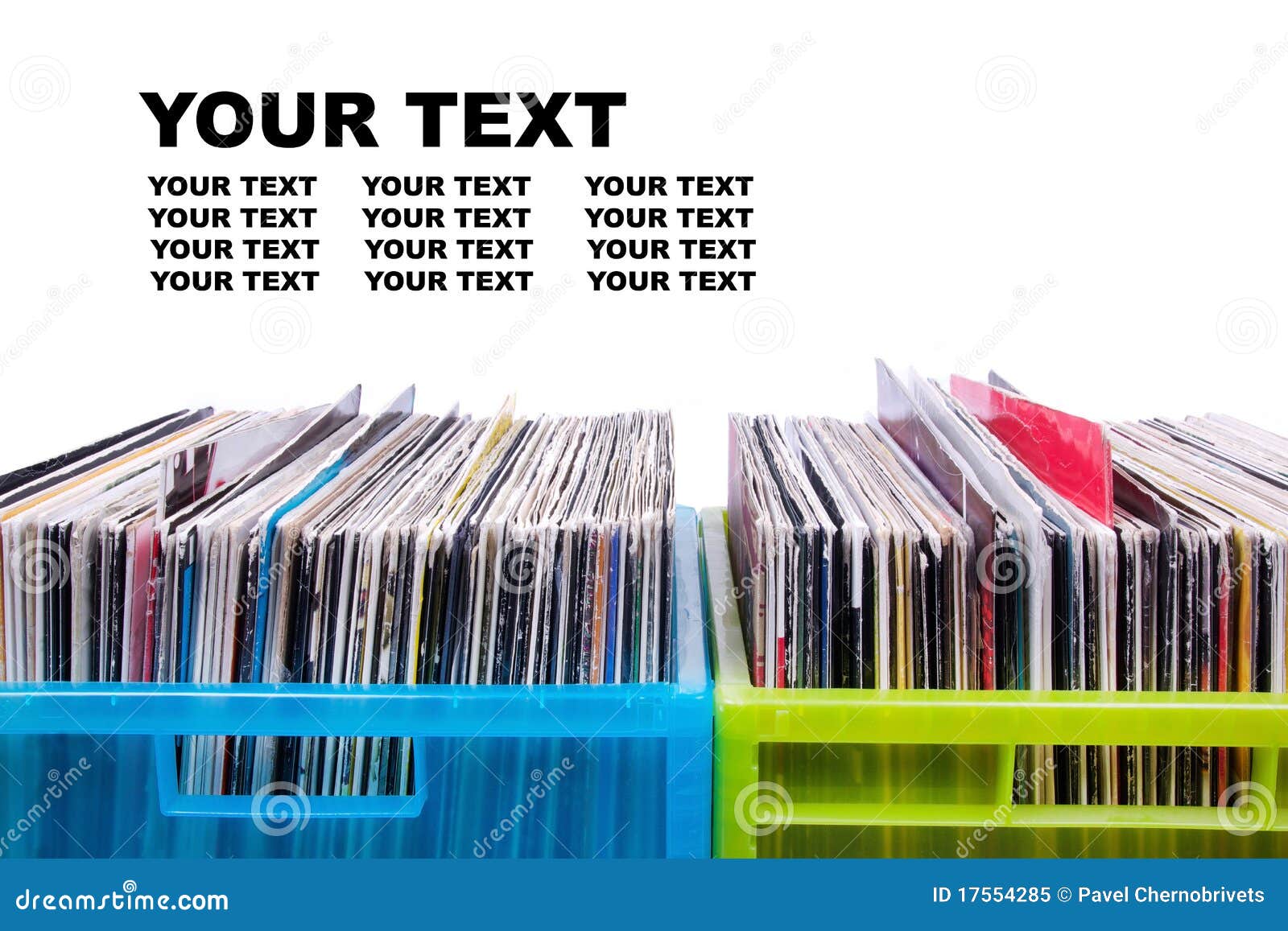 Records in plastic boxes stock image. Image of stack - 17554285