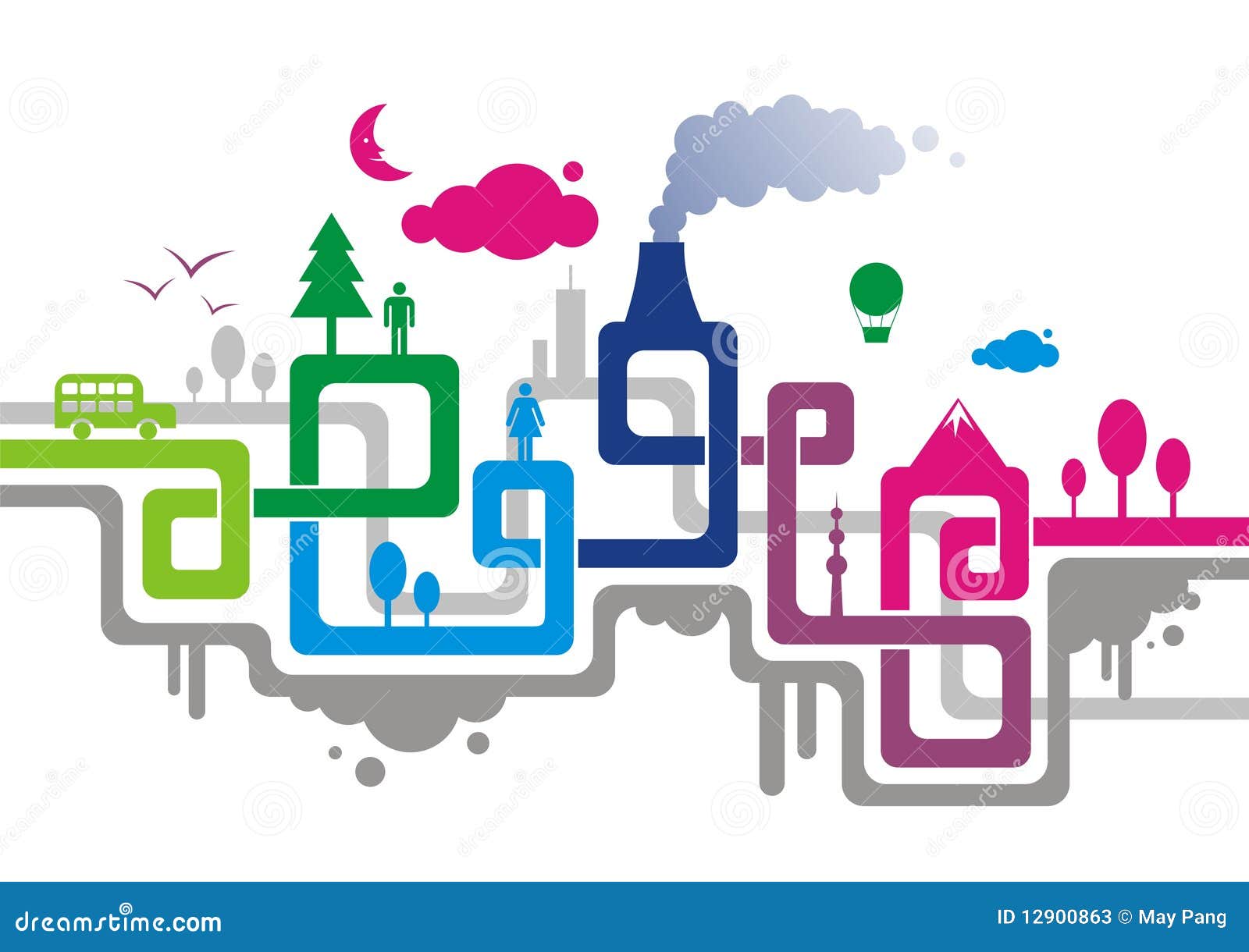 Recorrido ilustración del vector. Ilustración de decorativo - 12900863