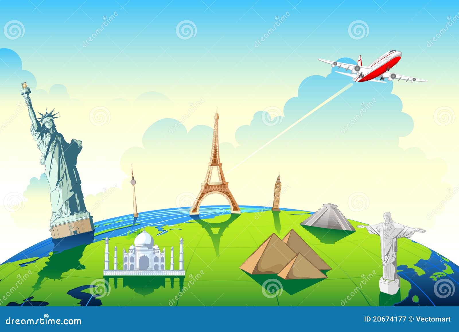 Recorrido del mundo ilustración del vector. Ilustración de libertad ...