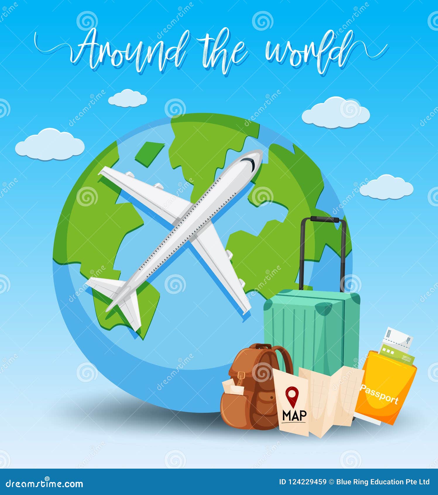 Recorrido en todo el mundo ilustración del vector. Ilustración de ...