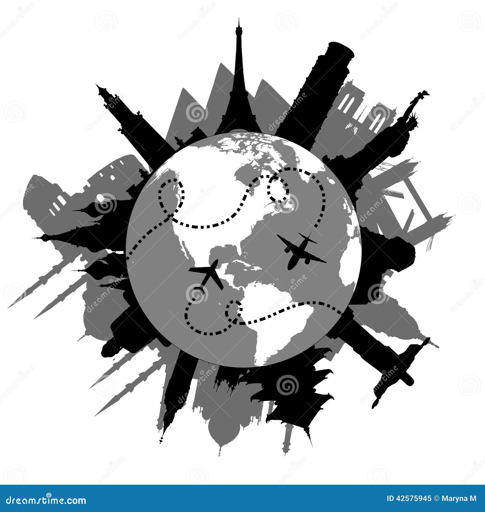 Recorrido en todo el mundo ilustración del vector. Ilustración de ...