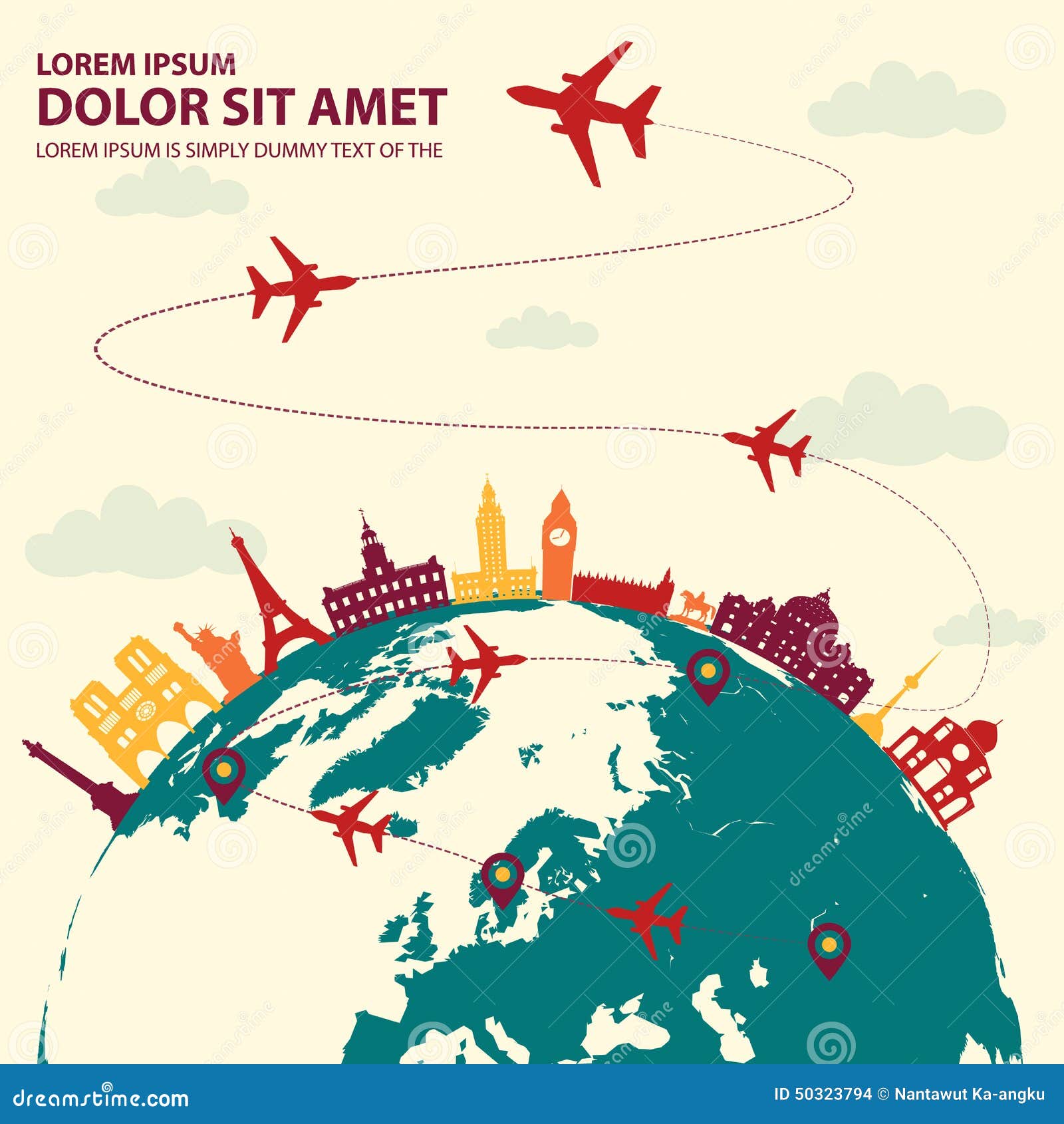 Recorrido en todo el mundo ilustración del vector. Ilustración de ...