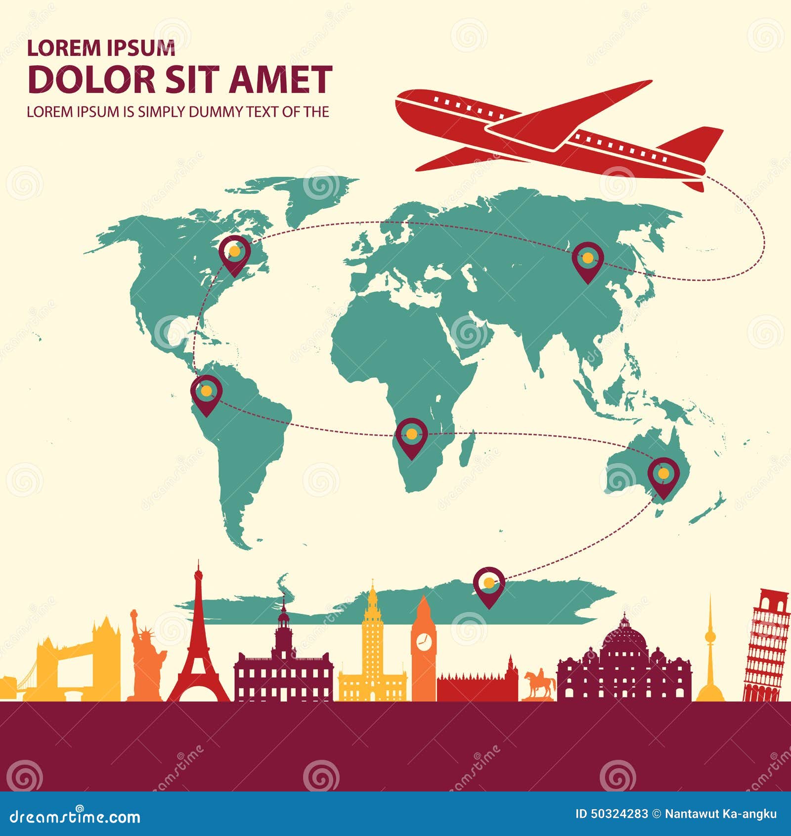 Recorrido en todo el mundo ilustración del vector. Ilustración de ...