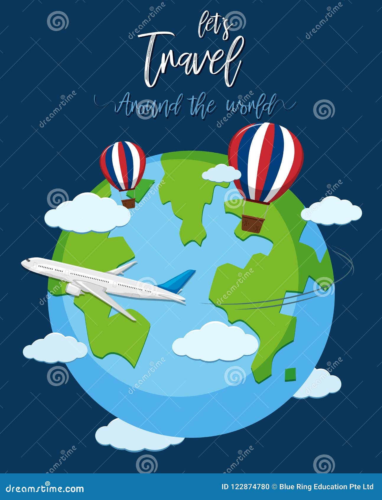 Recorrido sobre el mundo ilustración del vector. Ilustración de vector ...