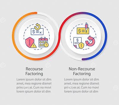 Recourse VS Non-recourse Factoring Infographics Circles Sequence Stock ...