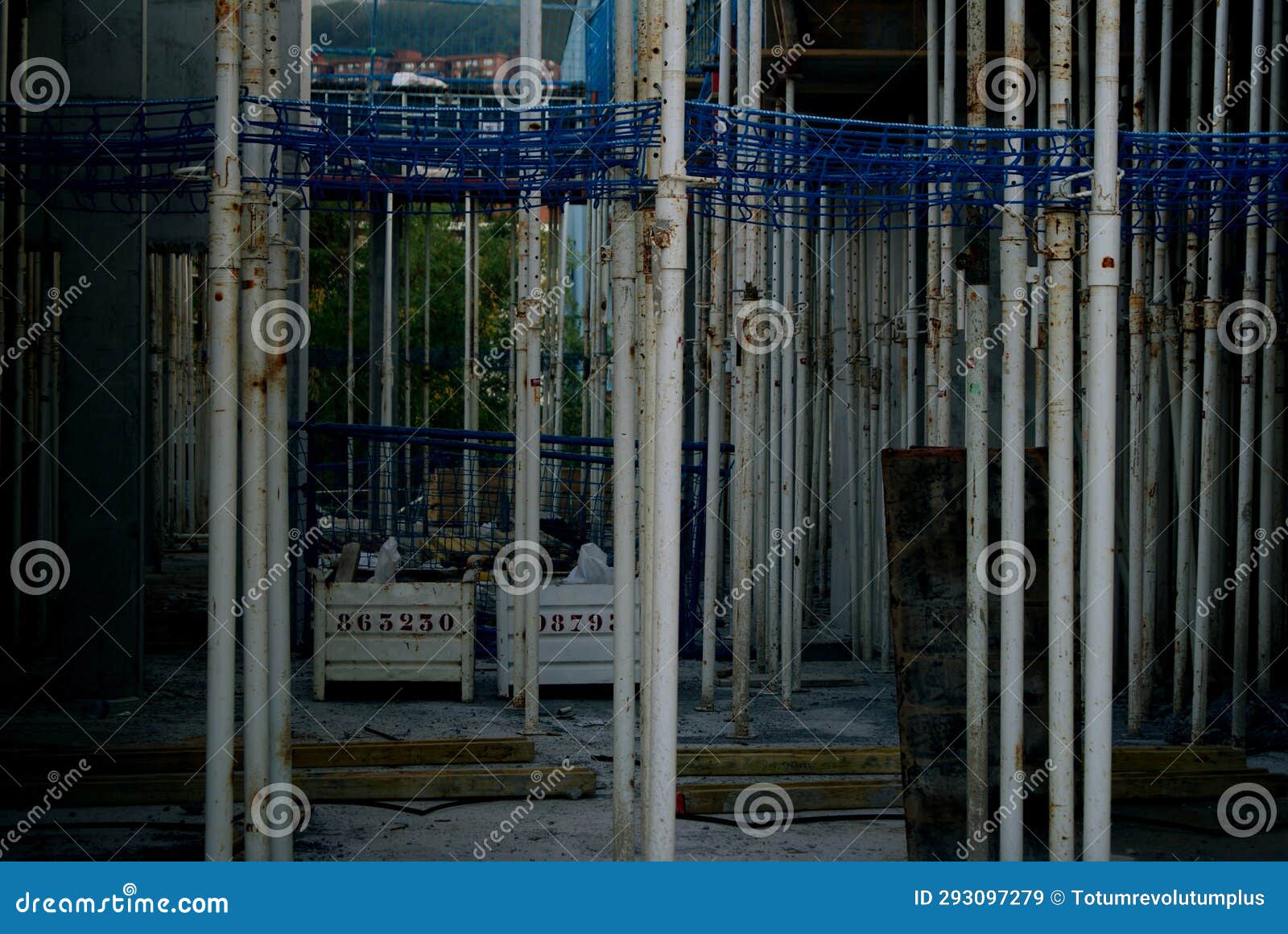 Shoring System in Place for a Concrete Stock Image - Image of window ...