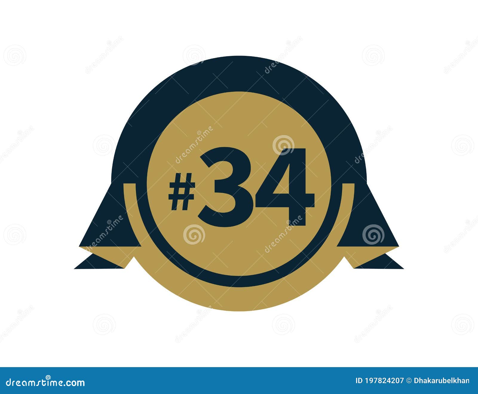 Number 34 or #34 Badge Design Stock Vector - Illustration of design ...