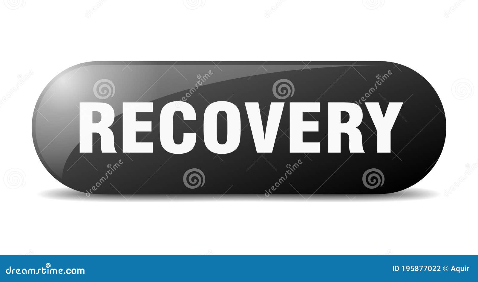 Recovery Button. Sticker. Banner. Rounded Glass Sign Stock Vector ...