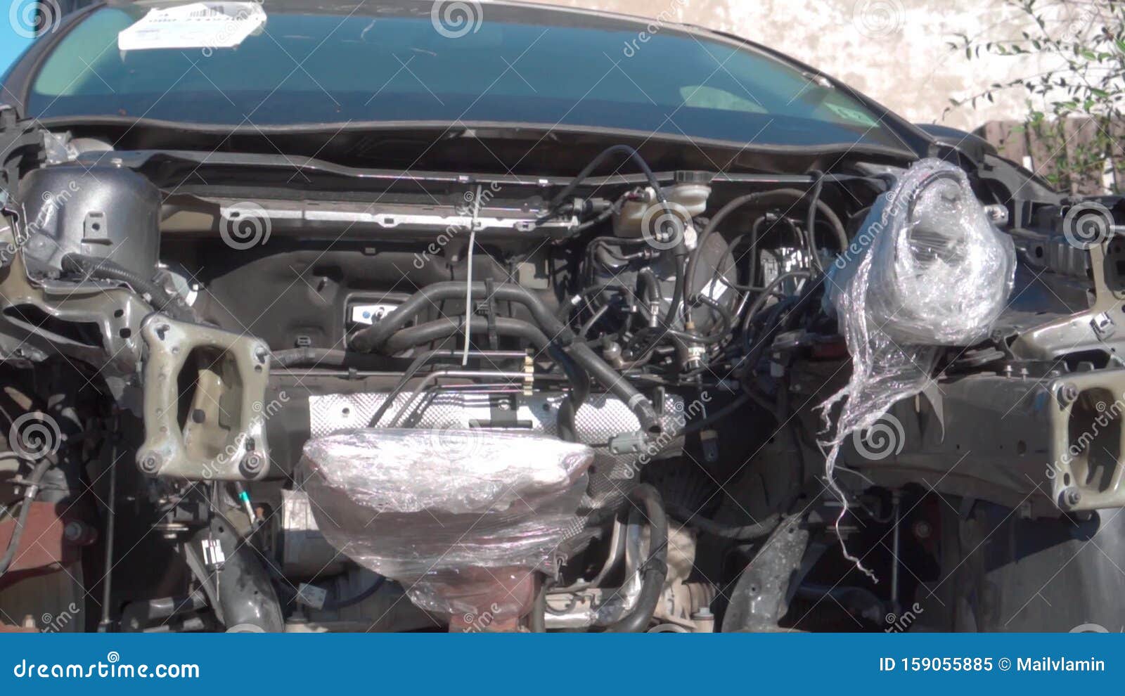 Car without Engine after a Serious Accident Stock Video - Video of cake ...