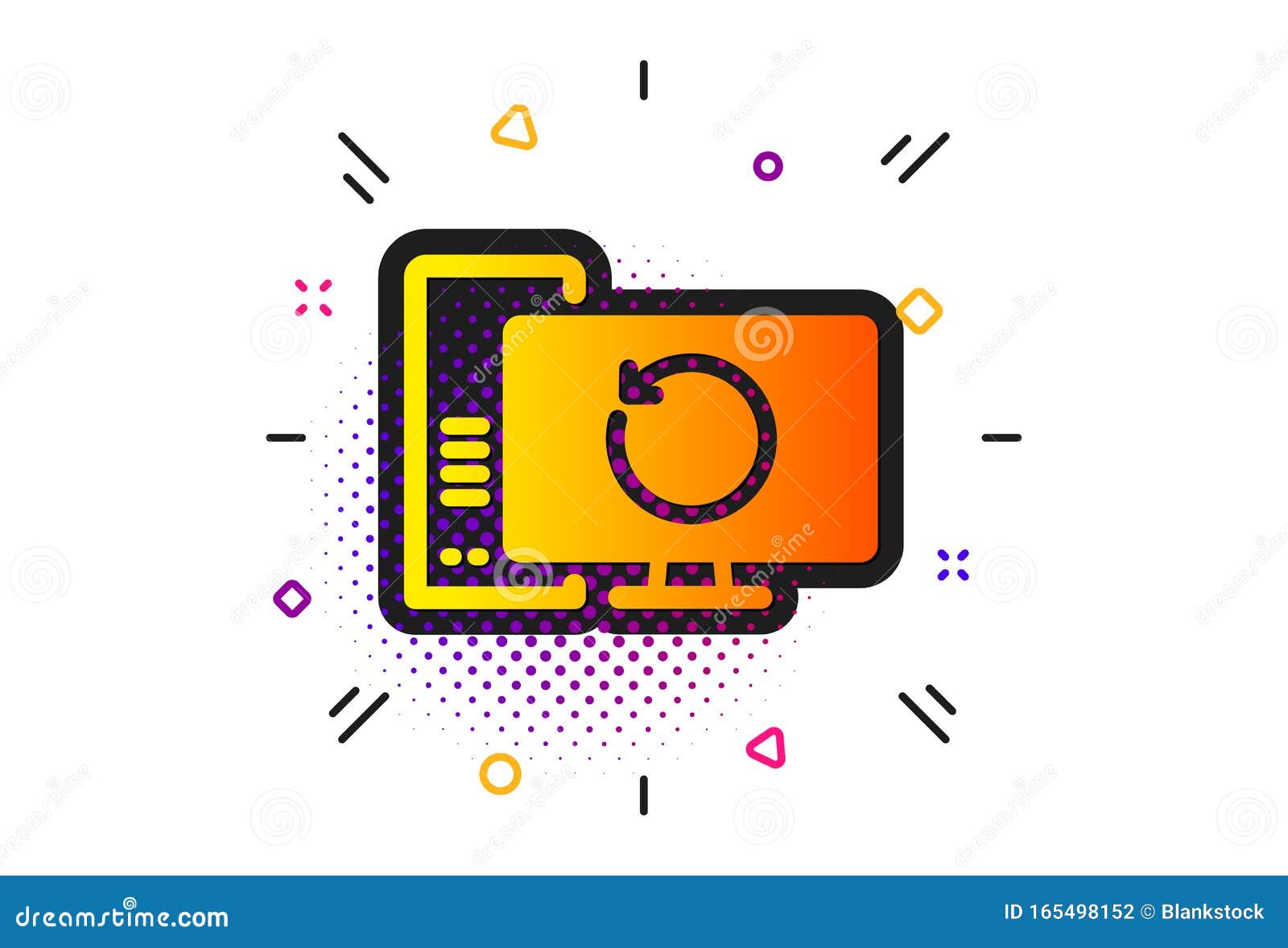 Recovery Computer Icon. Backup Data Sign. Restore Information. Vector ...