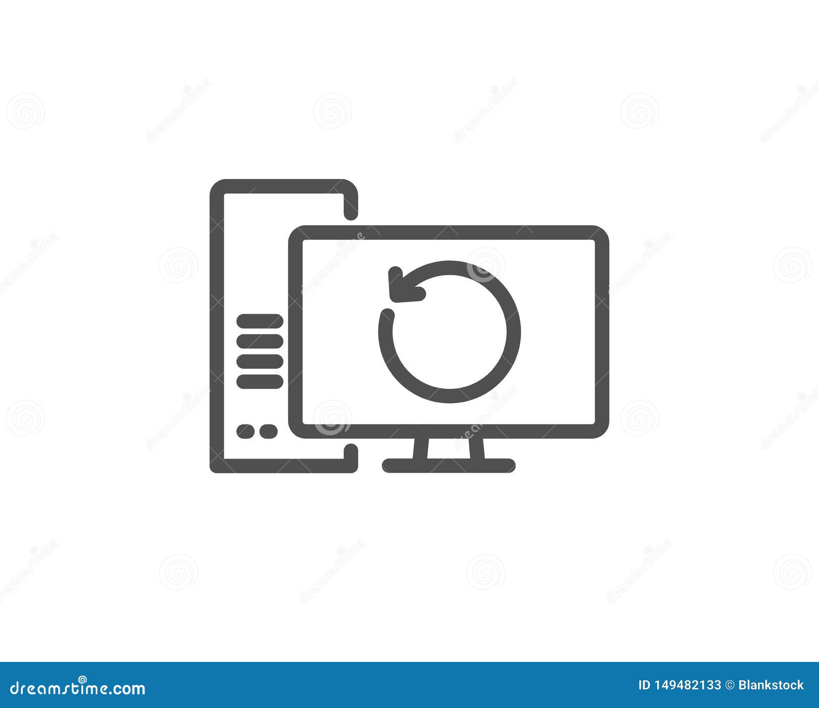 Recovery Computer Line Icon. Backup Data Sign. Restore Information. Vector Stock Vector ...