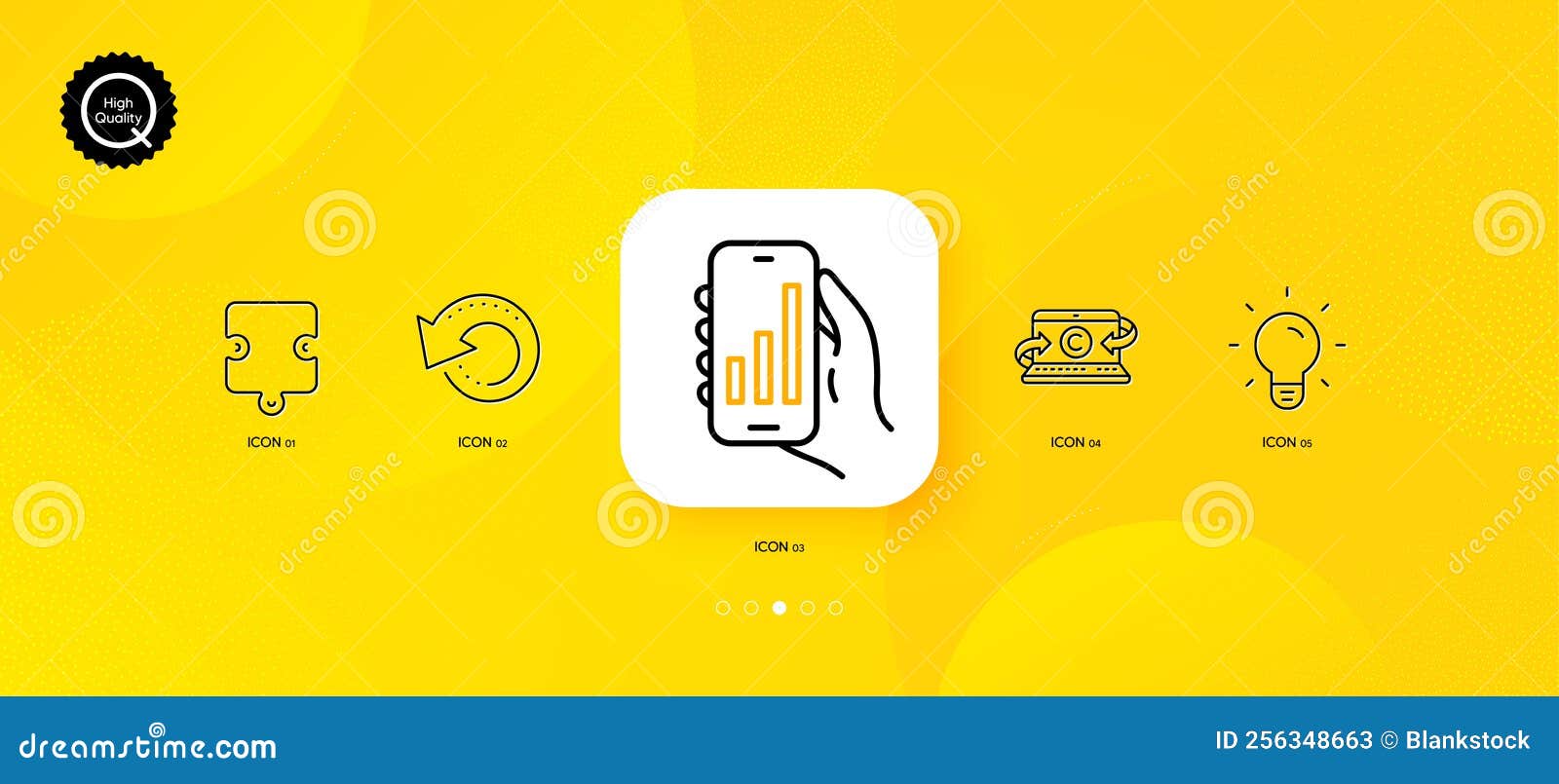 Recovery Data, Light Bulb and Copywriting Notebook Minimal Line Icons ...