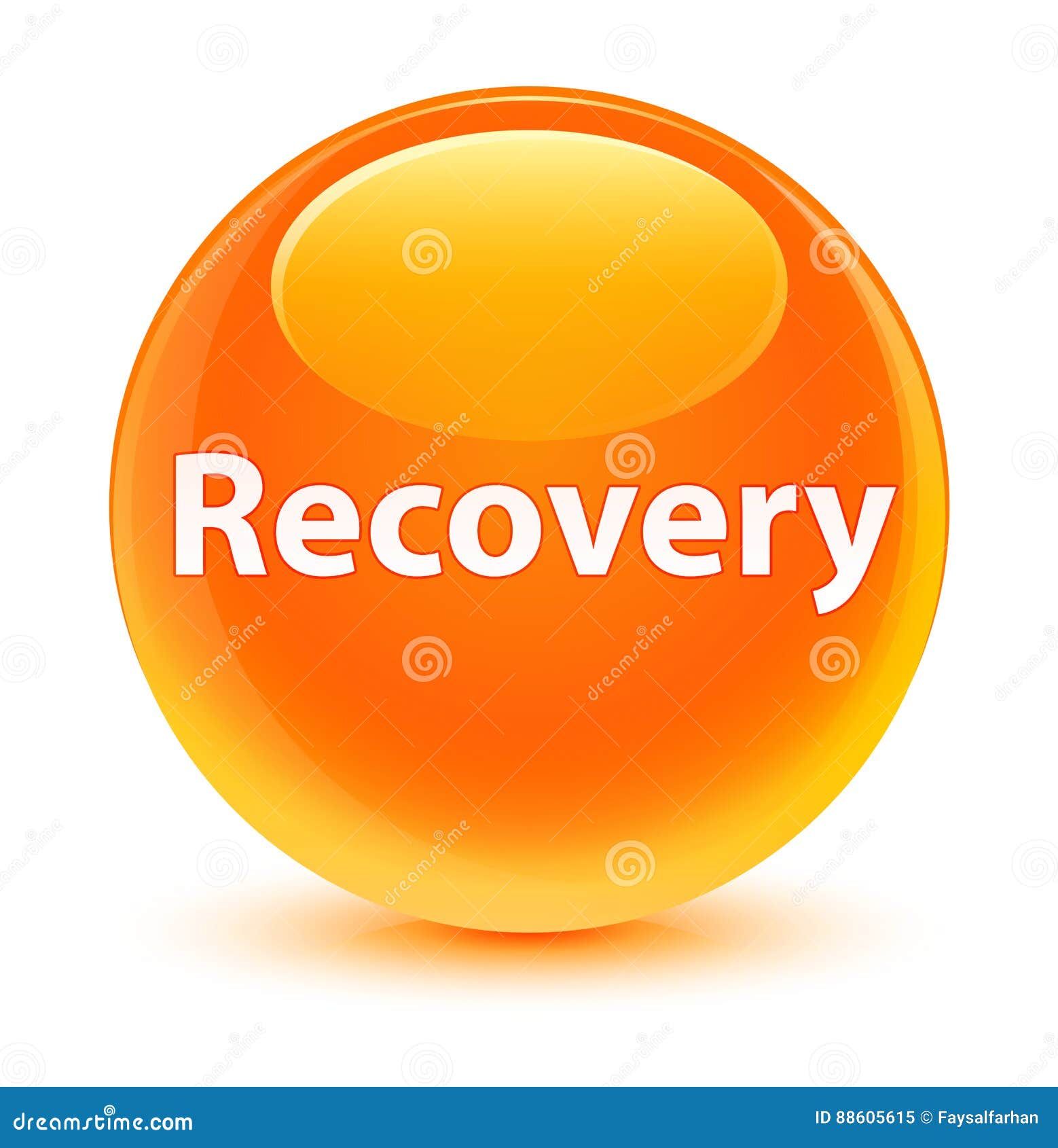 Recovery Glassy Orange Round Button Stock Illustration - Illustration ...